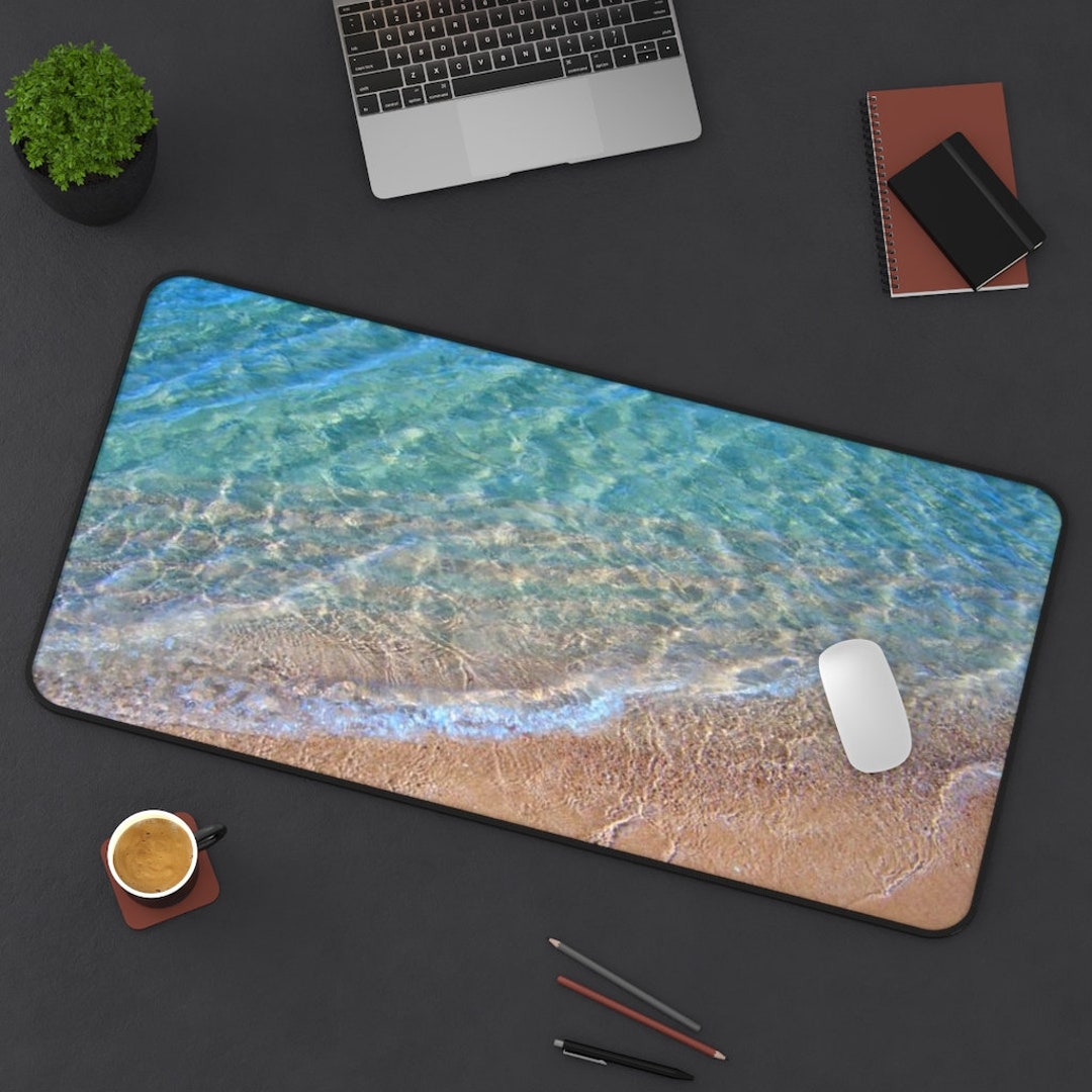 LARGE Ocean Waves Desk Mat, 3 Sizes Non Slip Desk Pad, Office Computer ...