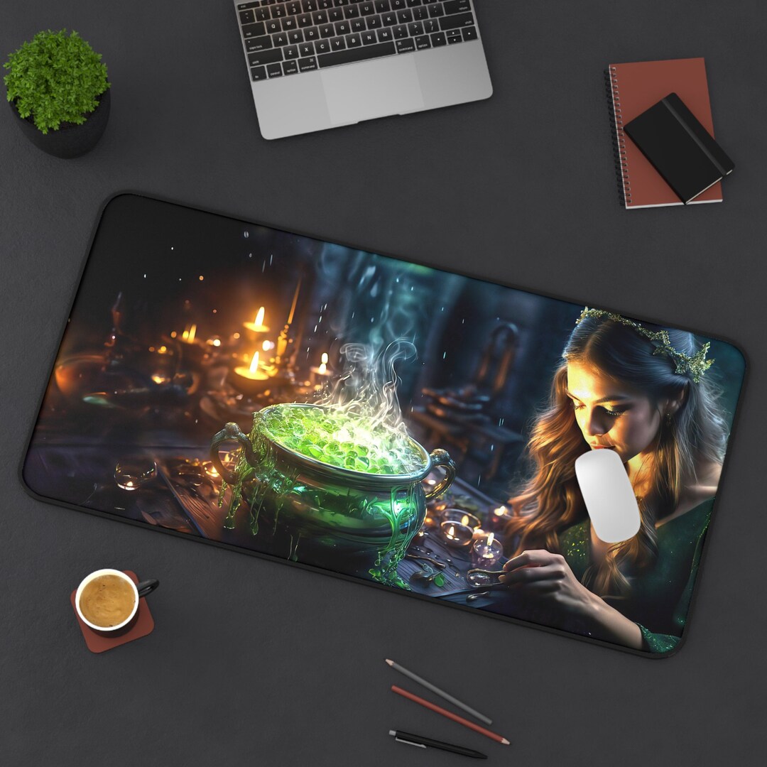 LARGE Witchy Halloween Desk Mat, 3 Sizes Non Slip Desk Pad, Office ...