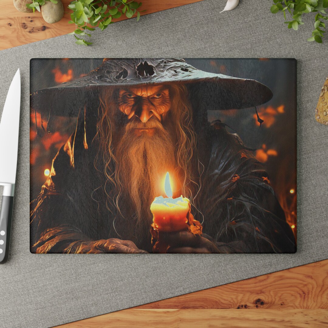 Tempered Glass Cutting Board, Halloween Magician Wizard Cutting Board ...
