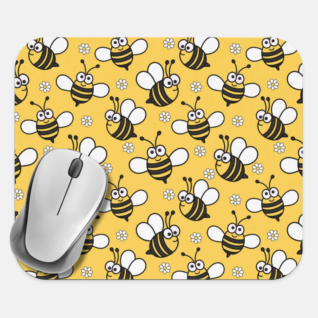 Honey Bee Mouse Pad, 9"x8" Bumblebee Honey Print Mouse Pad, Tech Desk ...