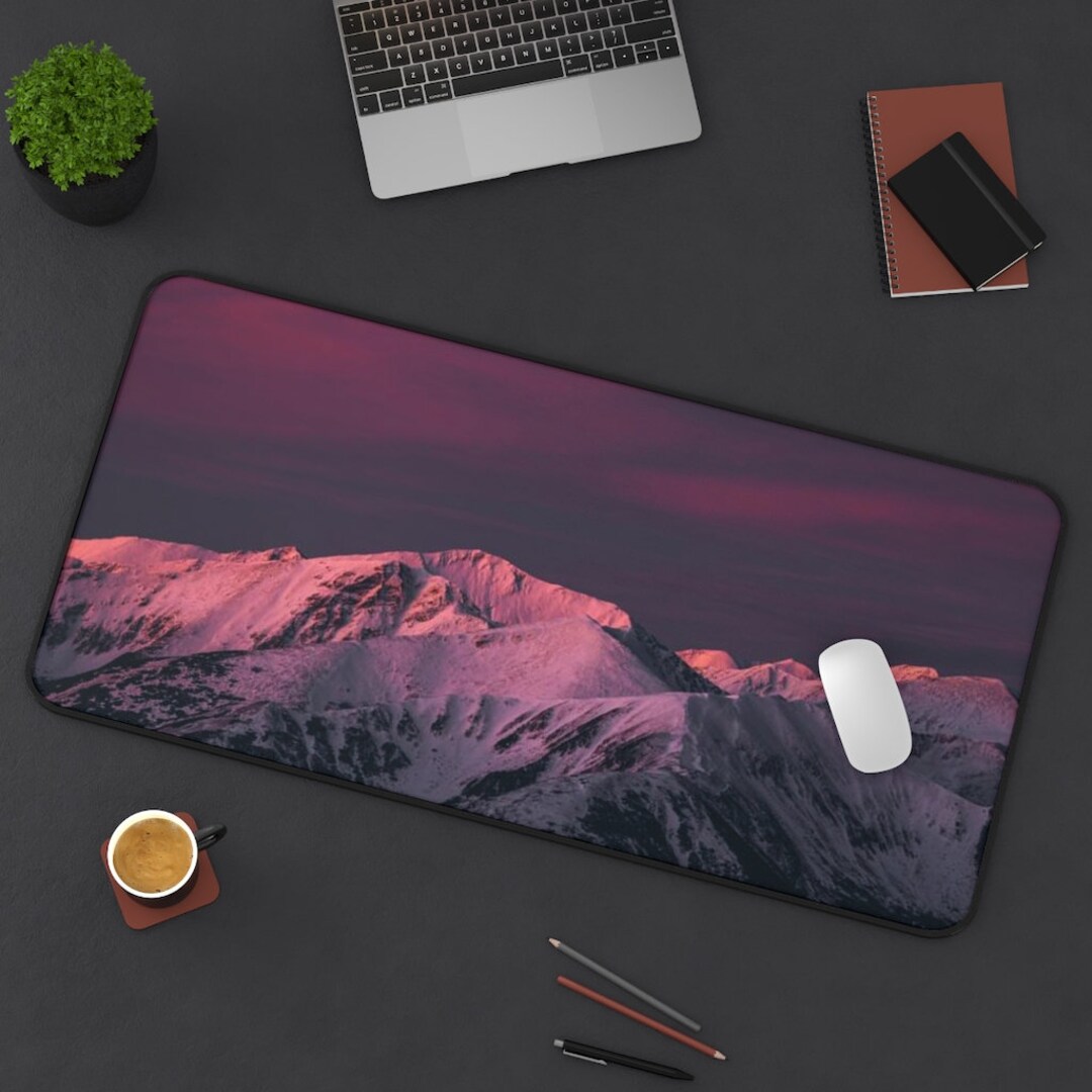 LARGE Mountain Sunset Desk Mat, 3 Sizes Non Slip Desk Pad, Office ...