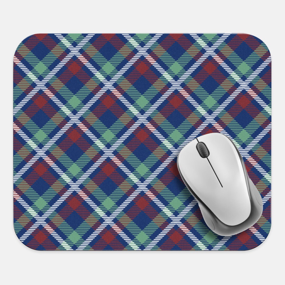 Tartan Plaid Mouse Pad, 9"x8" Plaid Tartan Mouse Pad, Tech Desk Office ...