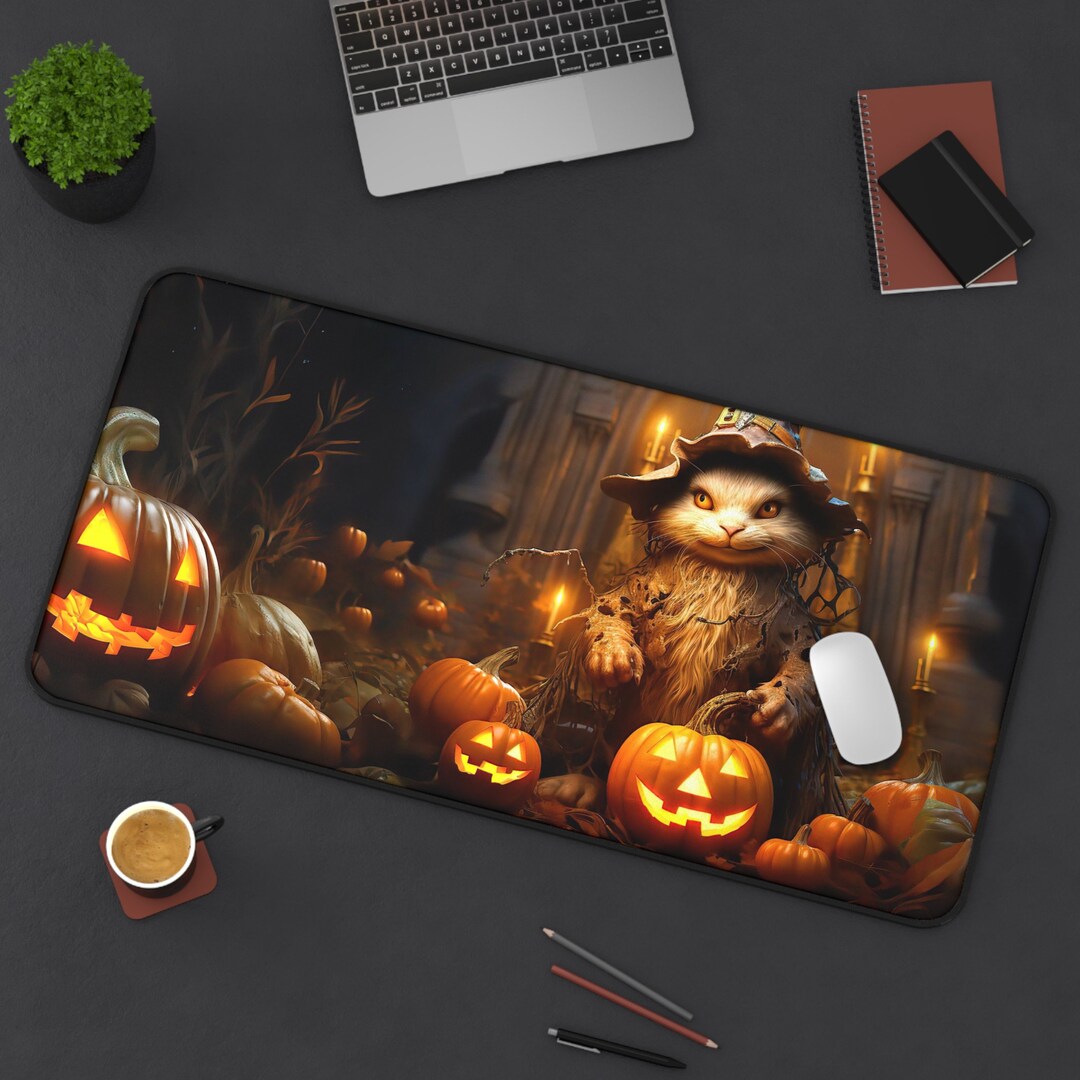 LARGE Spooky Halloween Desk Mat, 3 Sizes Non Slip Desk Pad, Office ...