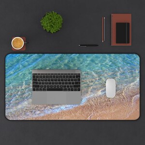 LARGE Ocean Waves Desk Mat, 3 Sizes Non Slip Desk Pad, Office Computer ...