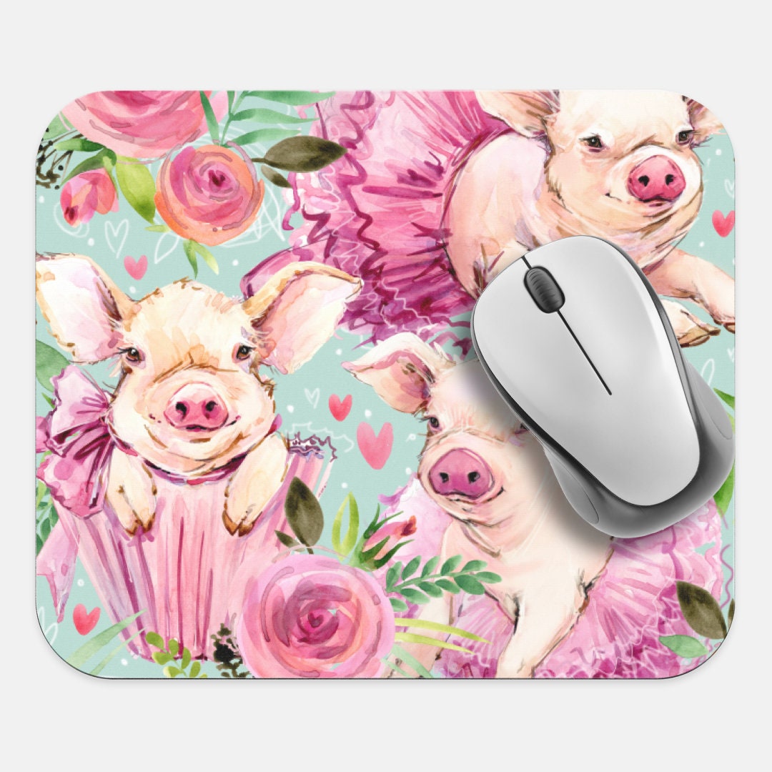 Cute Pig Mouse Pad, 9"x8" Funny Pig Farm Animal Mouse Pad, Tech Desk ...