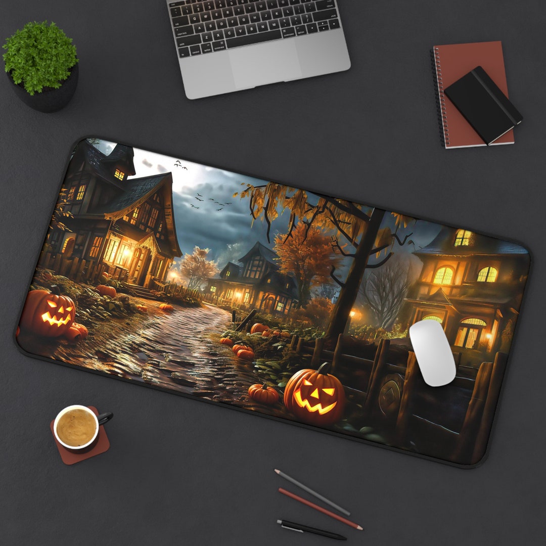 LARGE Spooky Halloween Desk Mat, 3 Sizes Non Slip Desk Pad, Office ...