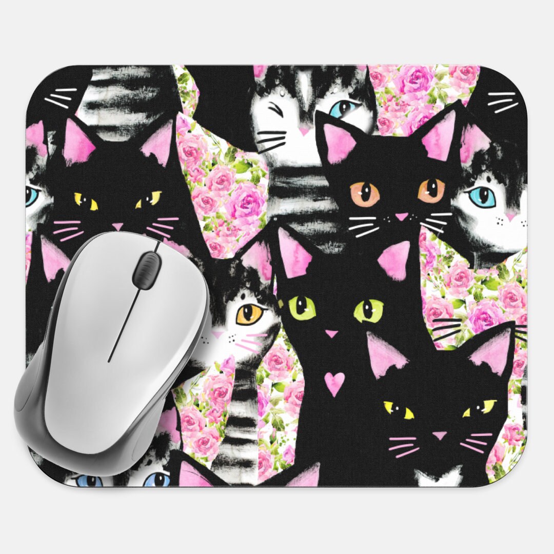 Cats Mouse Pad, 9"x8" Funny Cat Kitten Animal Mouse Pad, Tech Desk ...