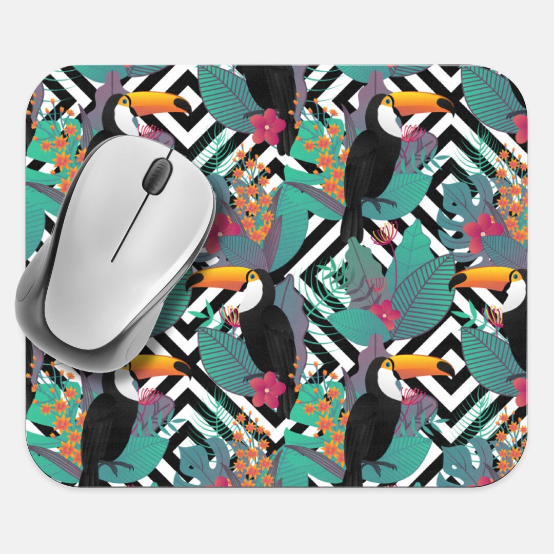 Tropical Jungle Mouse Pad, 9"x8" Floral Tropical Mouse Pad, Tech Desk ...
