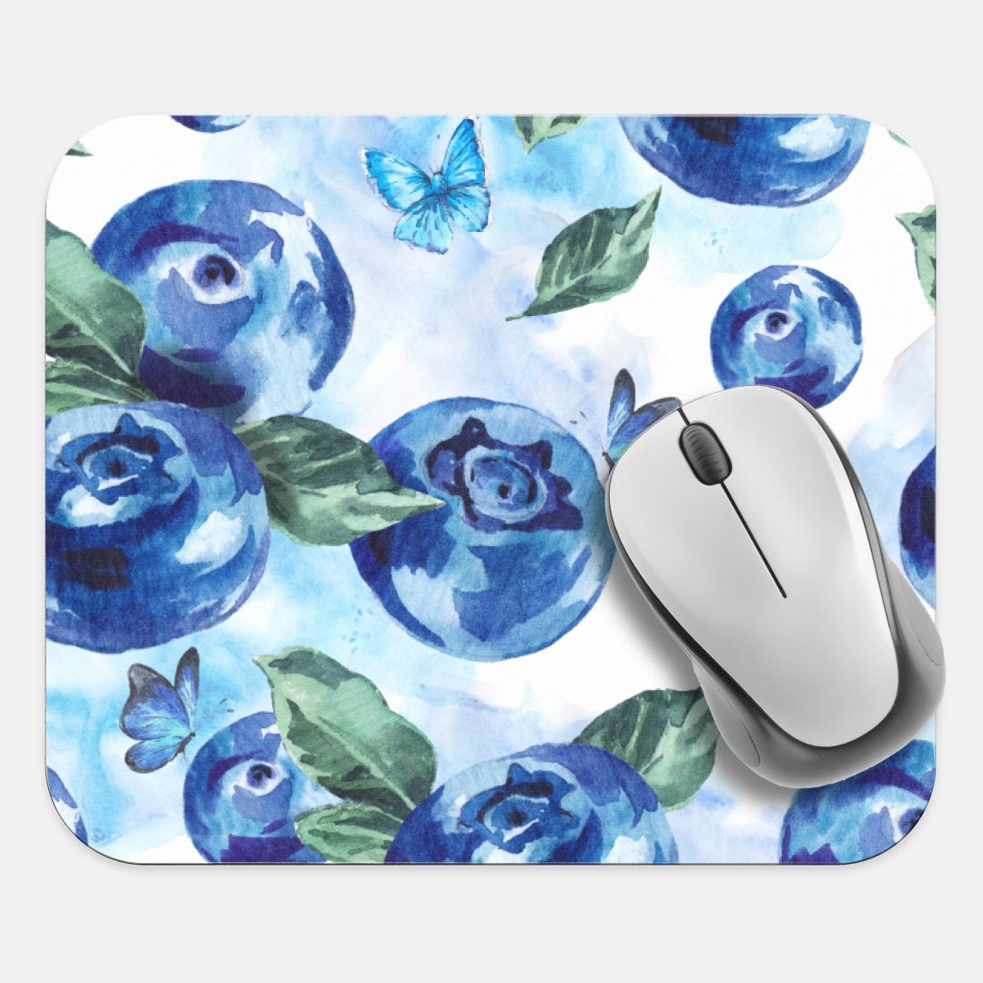 Blueberries Mouse Pad, 9"x8" Tropical Fruit Food Mouse Pad, Tech Desk ...