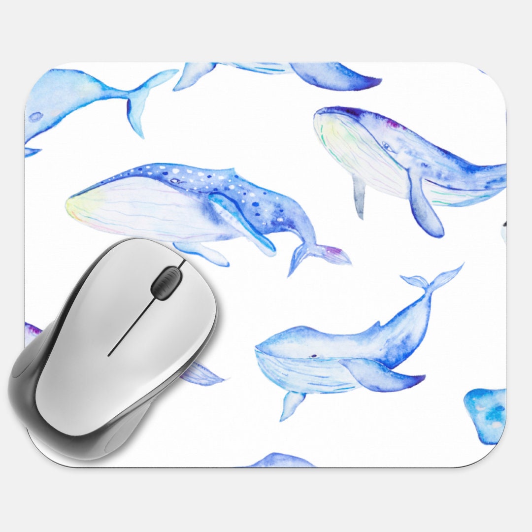 Whale Mouse Pad, 9"x8" Animal Coral Reef Ocean Fish Mouse Pad, Tech ...