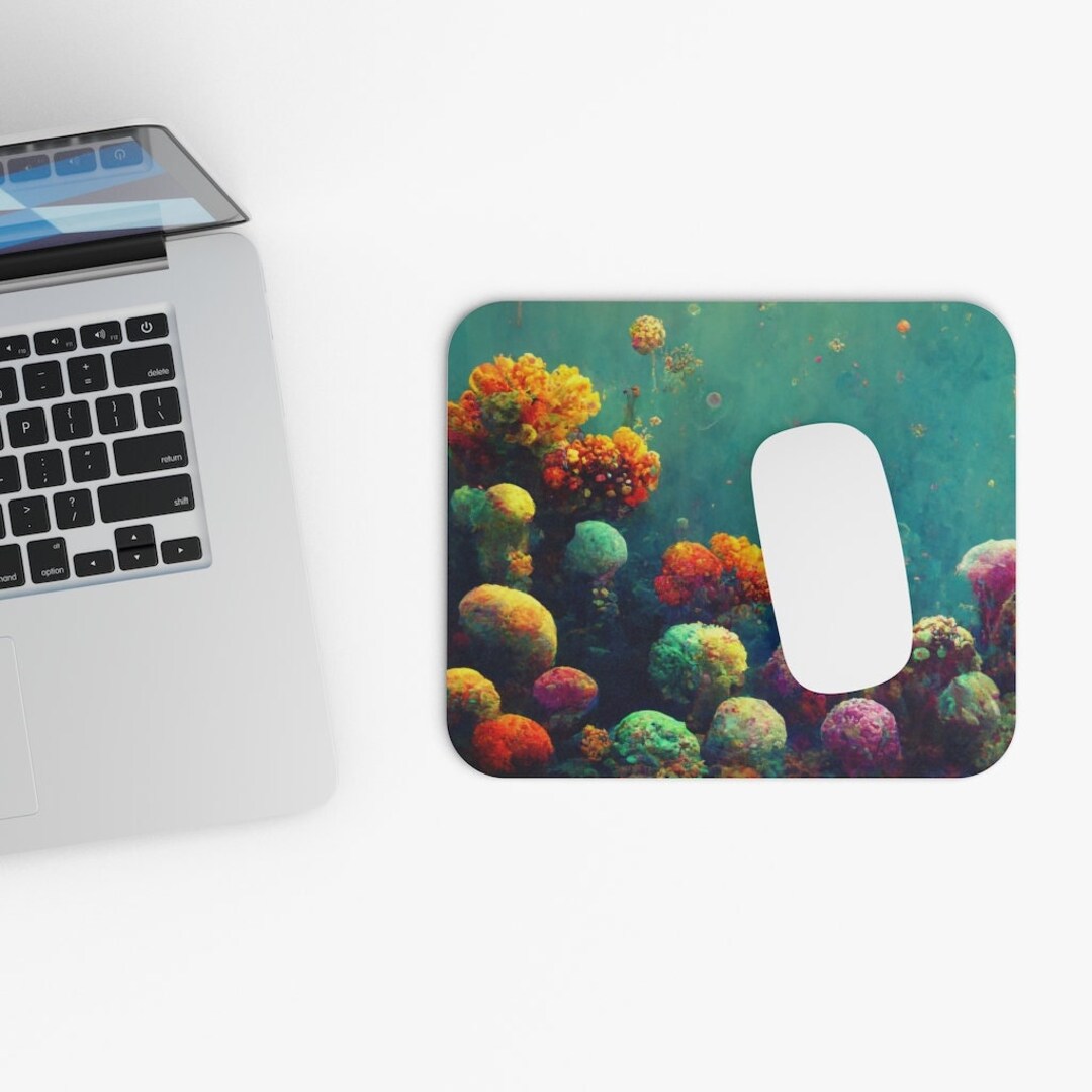 Underwater Coral Reef Mouse Pad, 9"x8" Inch Ocean Art Mouse Pad With ...
