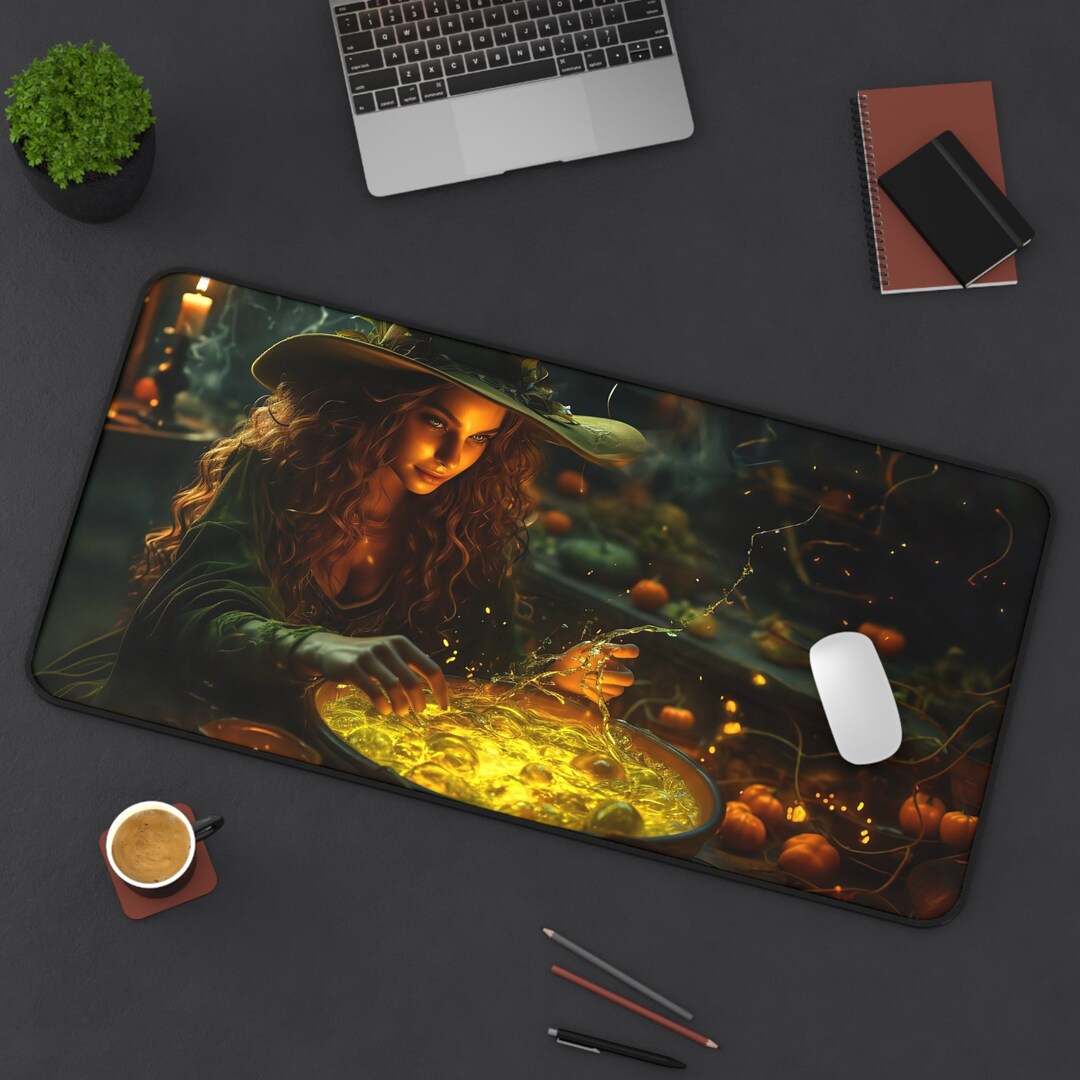 LARGE Witchy Halloween Desk Mat, 3 Sizes Non Slip Desk Pad, Office ...