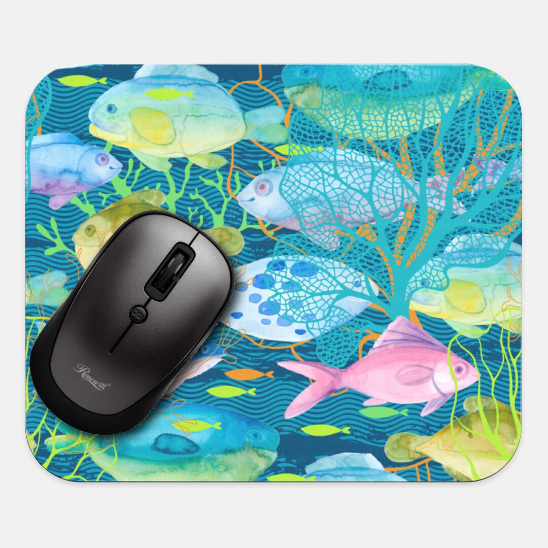 Fish Mouse Pad, 9"x8" Animal Sea Ocean Fish Mouse Pad, Tech Desk ...