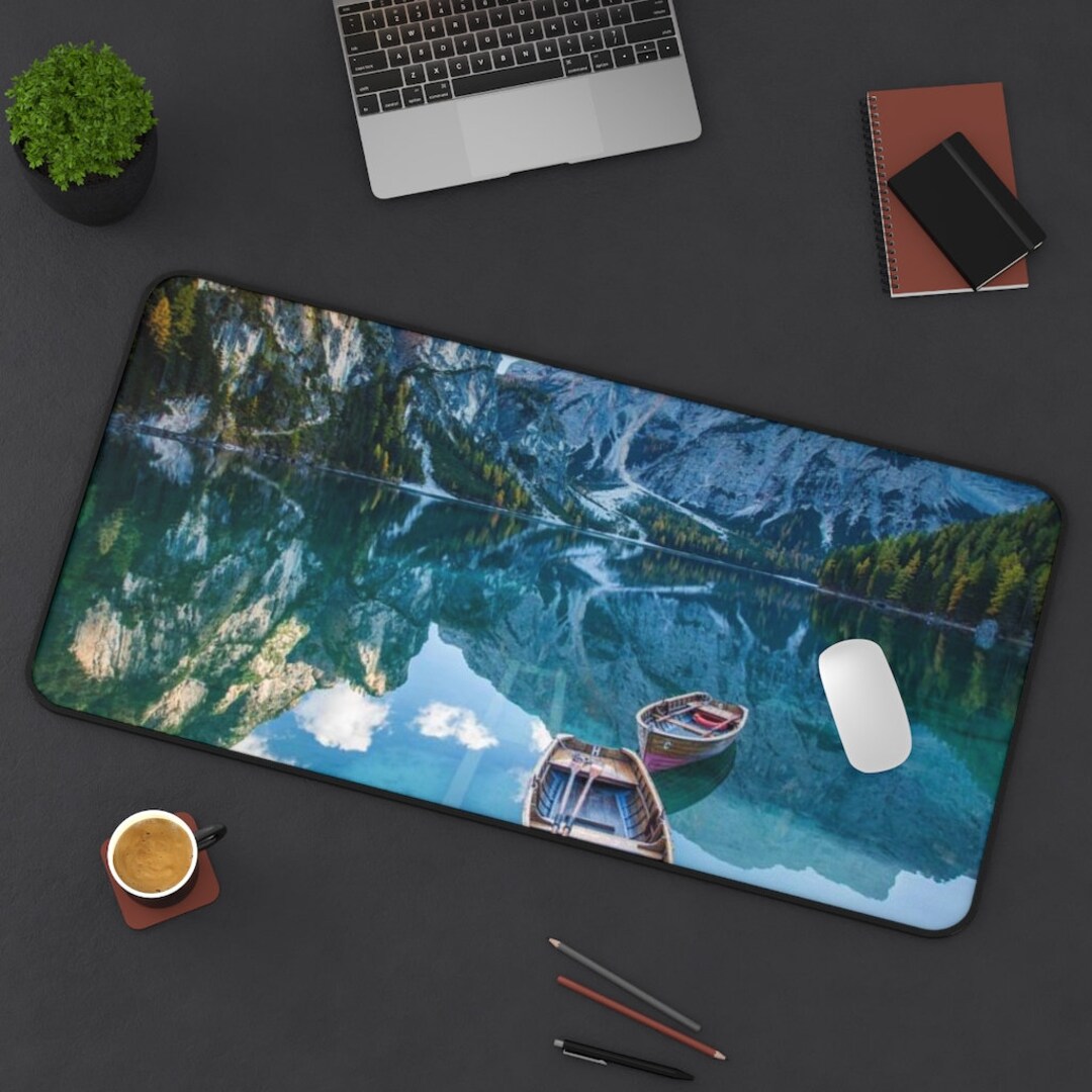 LARGE Mountain Lake Desk Mat, 3 Sizes Non Slip Desk Pad, Office ...