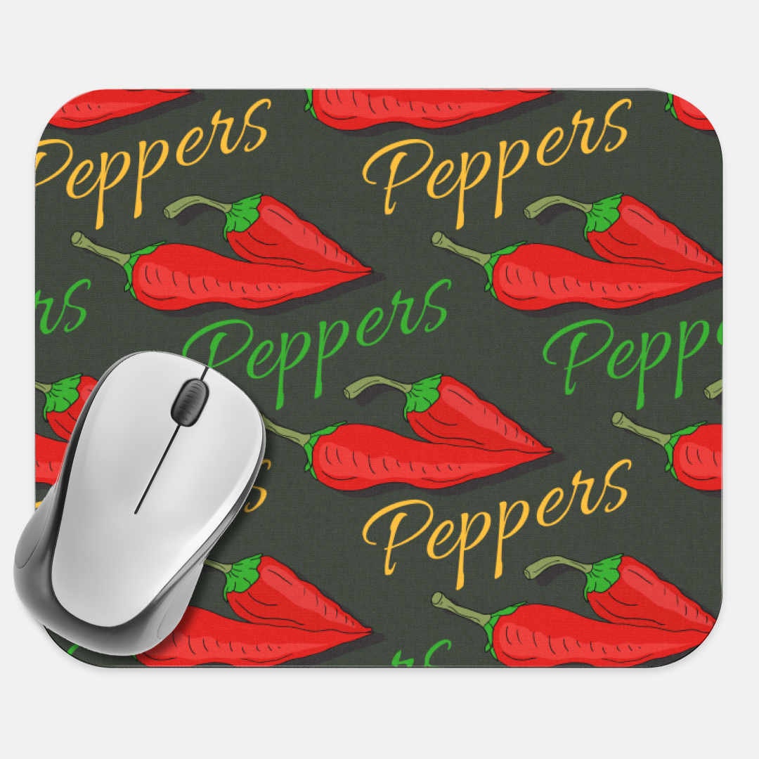Hot Peppers Mouse Pad, 9"x8" Pepper Vegetable Food Mouse Pad, Tech Desk ...