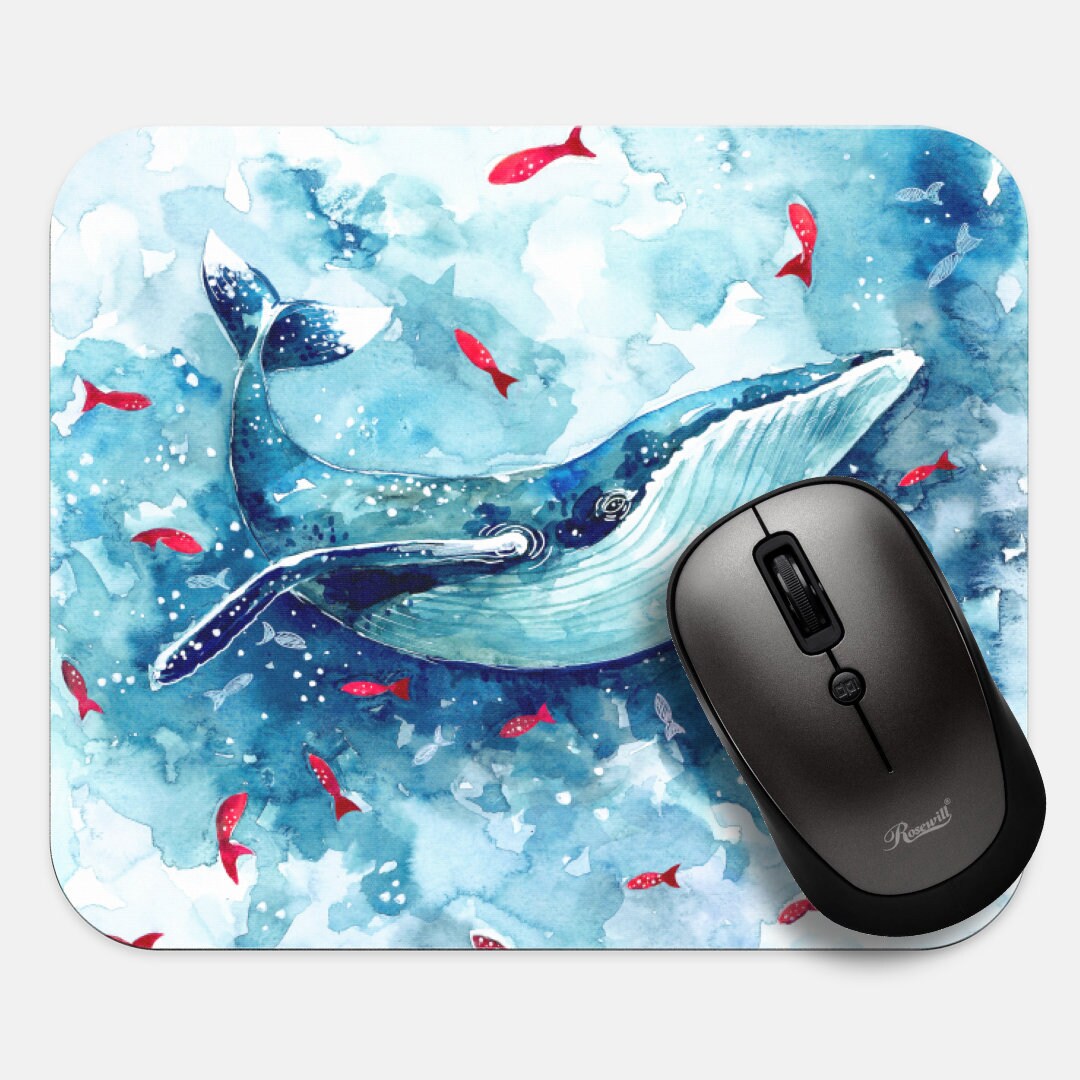 Whale Mouse Pad, 9"x8" Animal Coral Reef Ocean Fish Mouse Pad, Tech ...