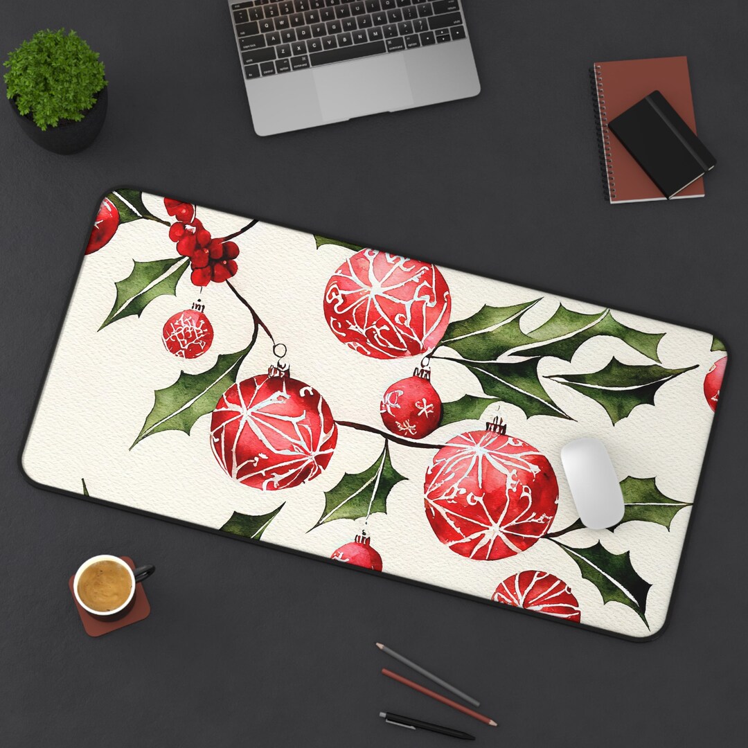 LARGE Christmas Desk Mat, 3 Sizes Non Slip Desk Pad, Office Computer ...