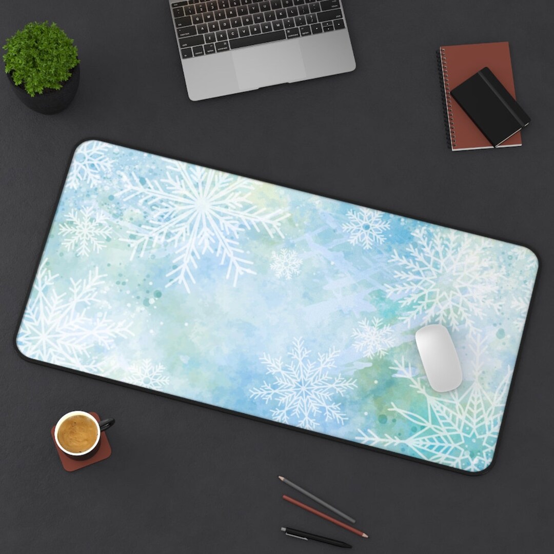 LARGE Winter Snow Desk Mat, 3 Sizes Non Slip Desk Pad, Office Computer ...