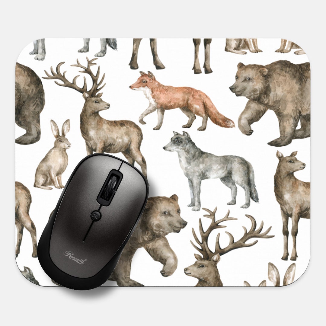 Jungle Animals Mouse Pad, 9"x8" Elephant Animal Mouse Pad, Tech Desk ...