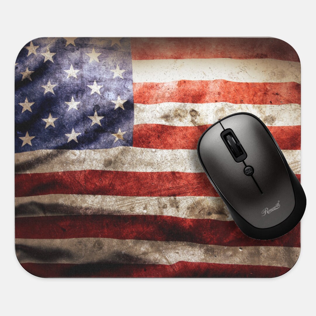 Patriotic USA Mouse Pad, 9"x8" Flag Stars Mouse Pad, Tech Desk Office ...