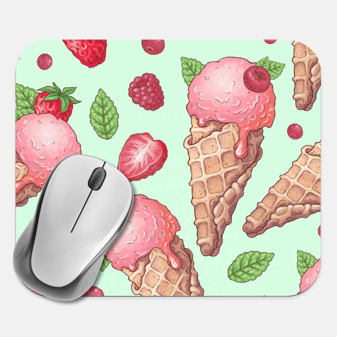 Ice Cream Mouse Pad, 9"x8" Funny Food Sweets Treats Mouse Pad, Tech ...