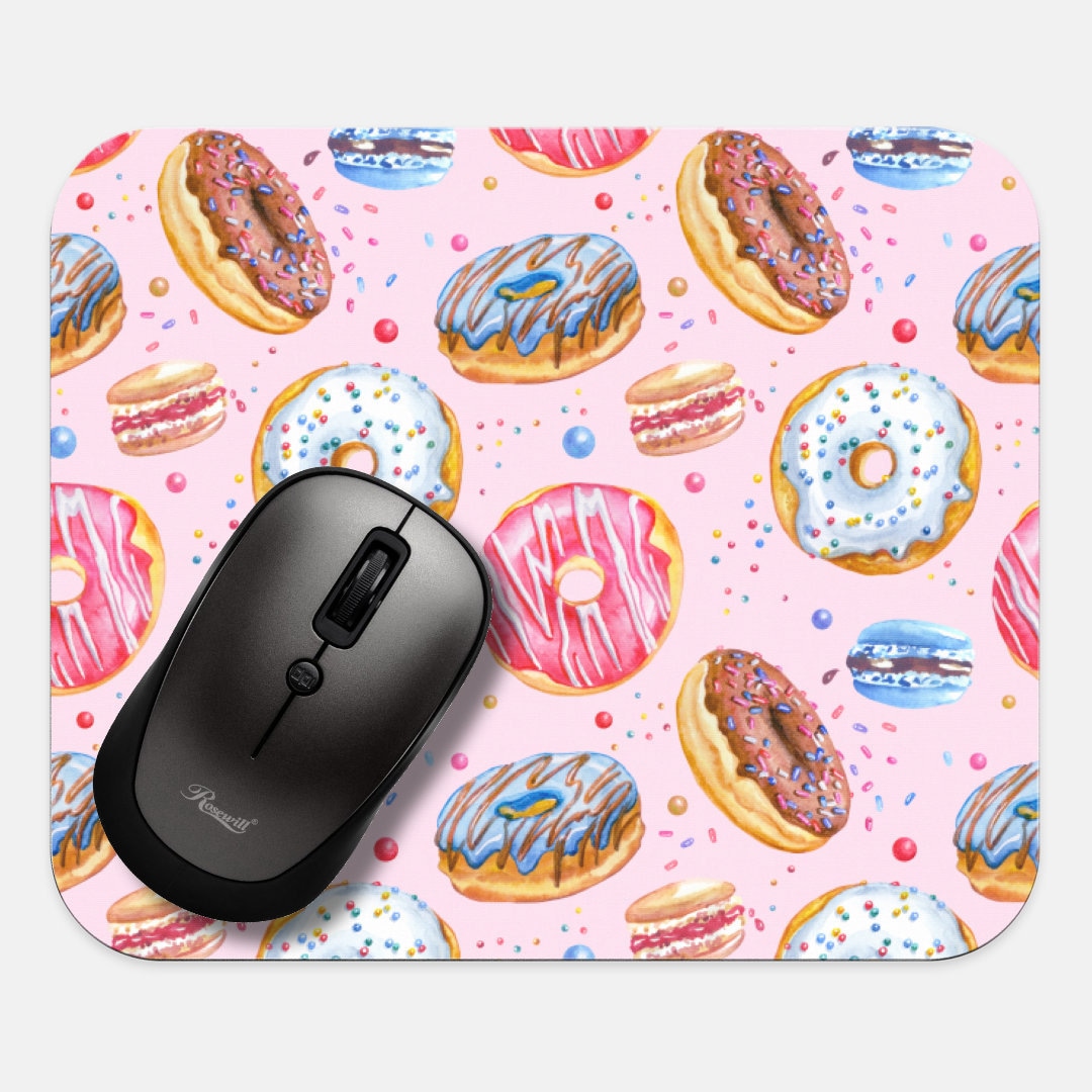Donuts Mouse Pad, 9x8 Funny Food Sweets Donuts Mouse Pad, Tech Desk ...