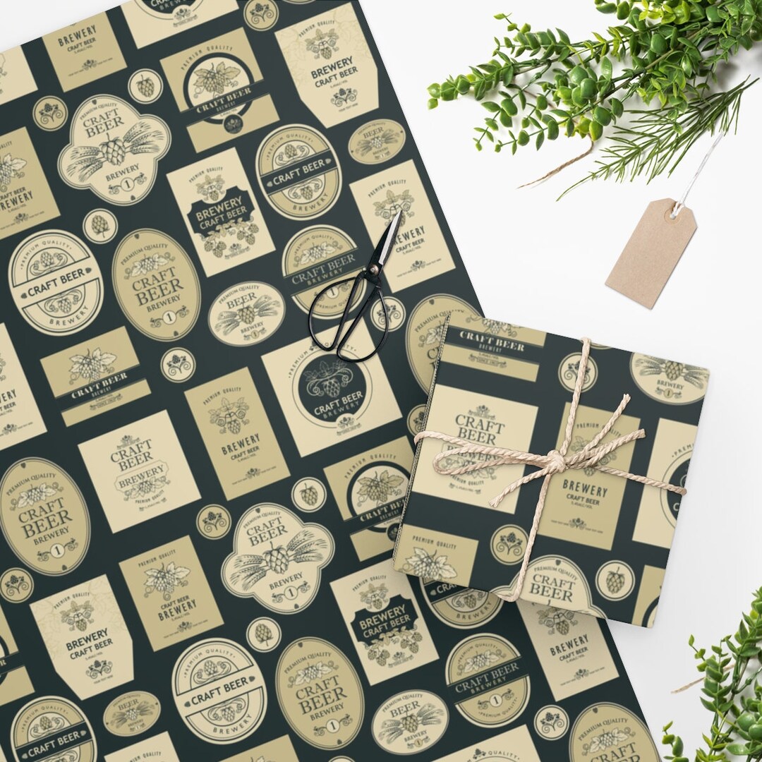 Beer Alcohol Wrapping Paper, Two Sizes, Sustainably Sourced, Party ...