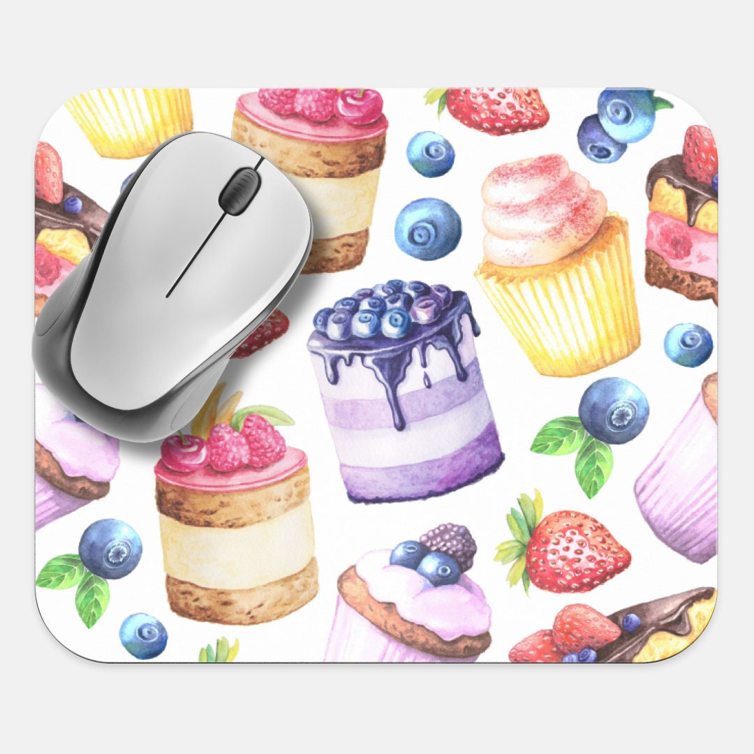 Sweets Cake Mouse Pad, 9"x8" Inch Food Print Mouse Pad, Tech Desk ...