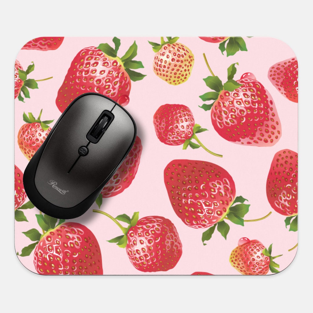Strawberries Mouse Pad, 9"x8" Strawberry Food Mouse Pad, Tech Desk ...