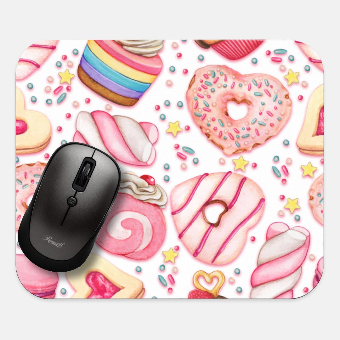 Donuts Mouse Pad, 9x8 Funny Food Sweets Donuts Mouse Pad, Tech Desk ...