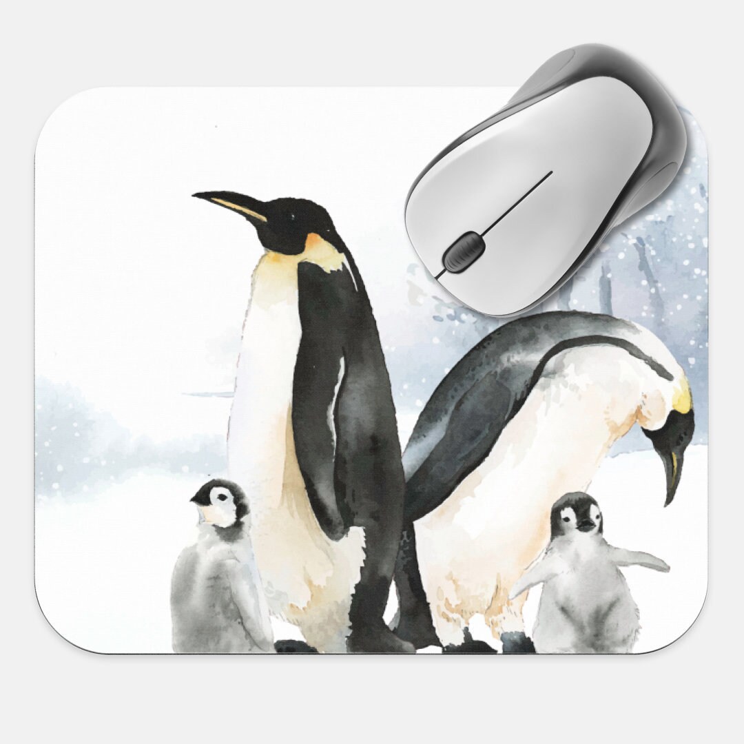 Winter Penguin Mouse Pad, 9"x8" Penguin Animal Mouse Pad, Tech Desk ...