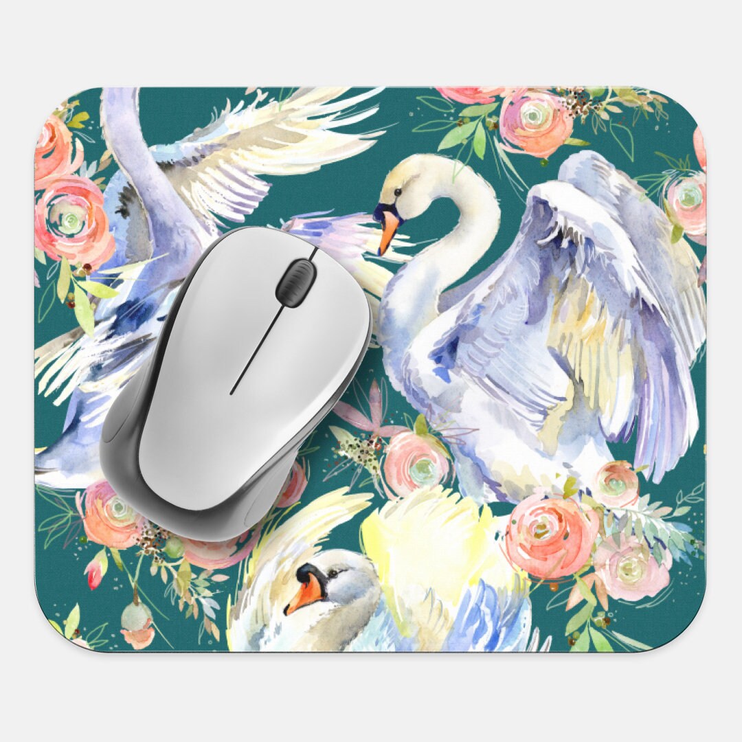 Crane Swan Mouse Pad, 9"x8" Bird Farm Animal Mouse Pad, Tech Desk ...