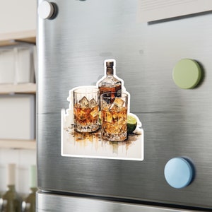 Whiskey Alcohol Sticker Decal, Satin Finish Sticker, Watercolor Whiskey ...