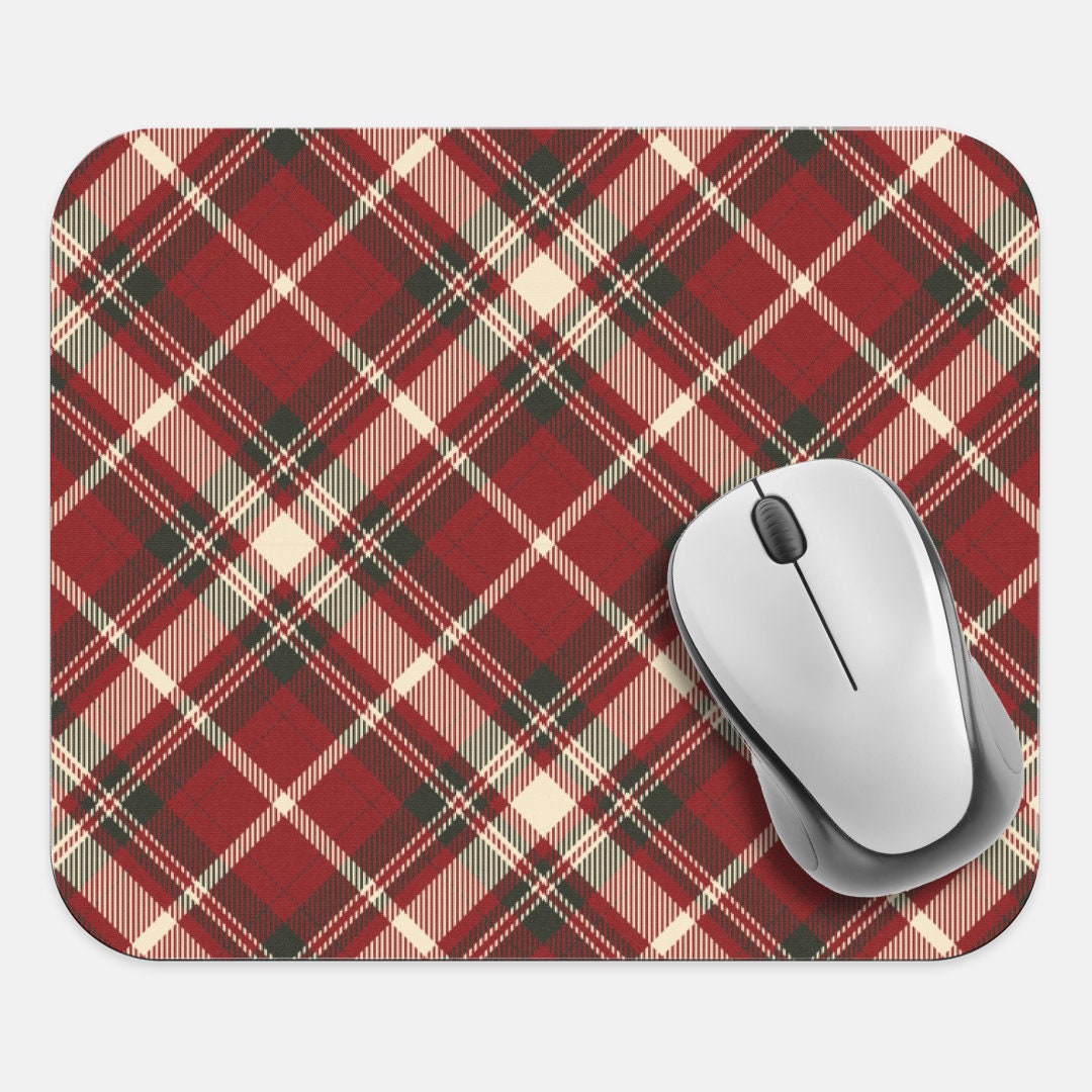 Tartan Plaid Mouse Pad, 9"x8" Plaid Tartan Mouse Pad, Tech Desk Office ...