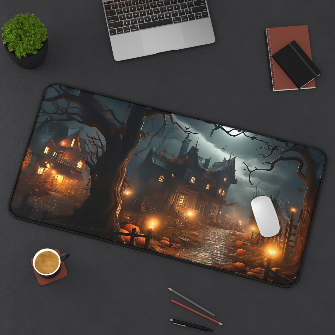 LARGE Spooky Halloween Desk Mat, 3 Sizes Non Slip Desk Pad, Office ...