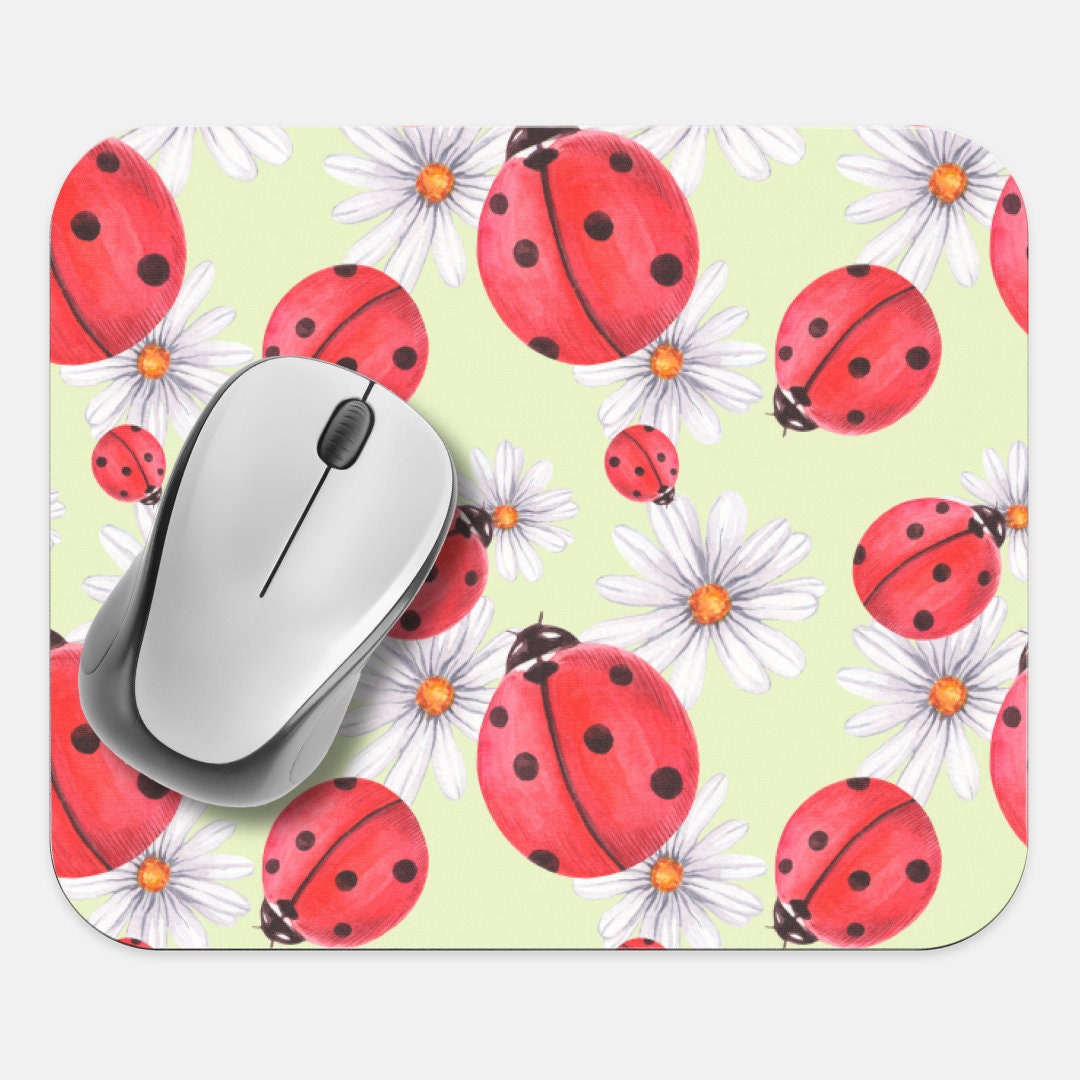 Lady Bugs Mouse Pad, 9"x8" Ladybugs Animal Print Mouse Pad, Tech Desk ...