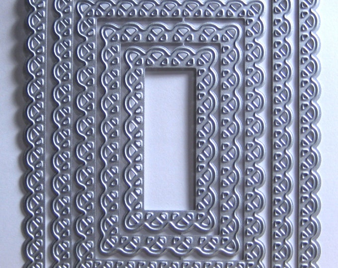 5pc Rectangle Frame Metal Cutting Die Scalloped Lacy Like Edge - Etsy