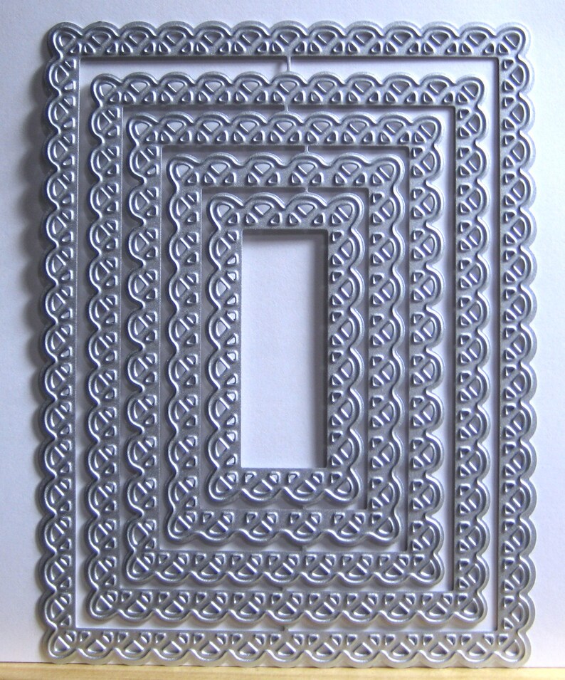 5pc Rectangle Frame Metal Cutting Die Scalloped Lacy Like Edge - Etsy