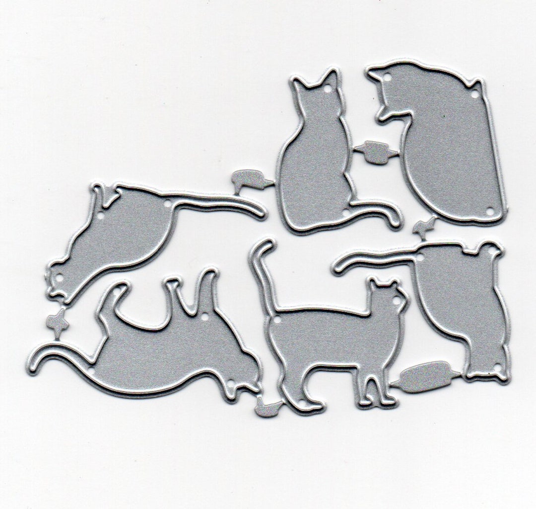 6 Pc Small Cat Metal Cutting Die Set, Feline, Kitten - Etsy
