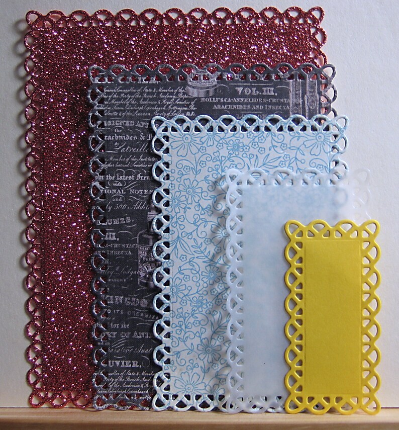 5pc Rectangle Frame Metal Cutting Die Scalloped Lacy Like Edge - Etsy