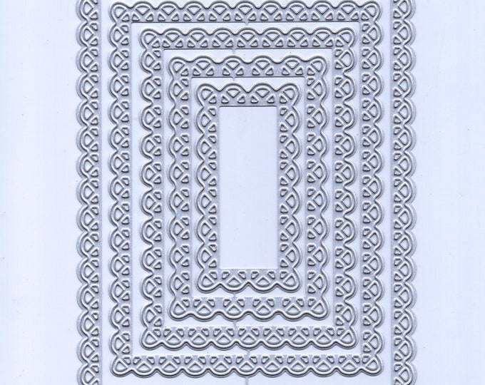 5pc Rectangle Frame Metal Cutting Die Scalloped Lacy Like Edge - Etsy