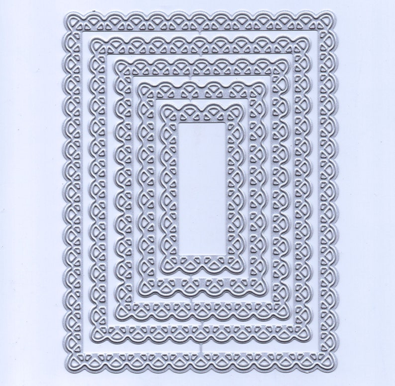 5pc Rectangle Frame Metal Cutting Die Scalloped Lacy Like Edge - Etsy
