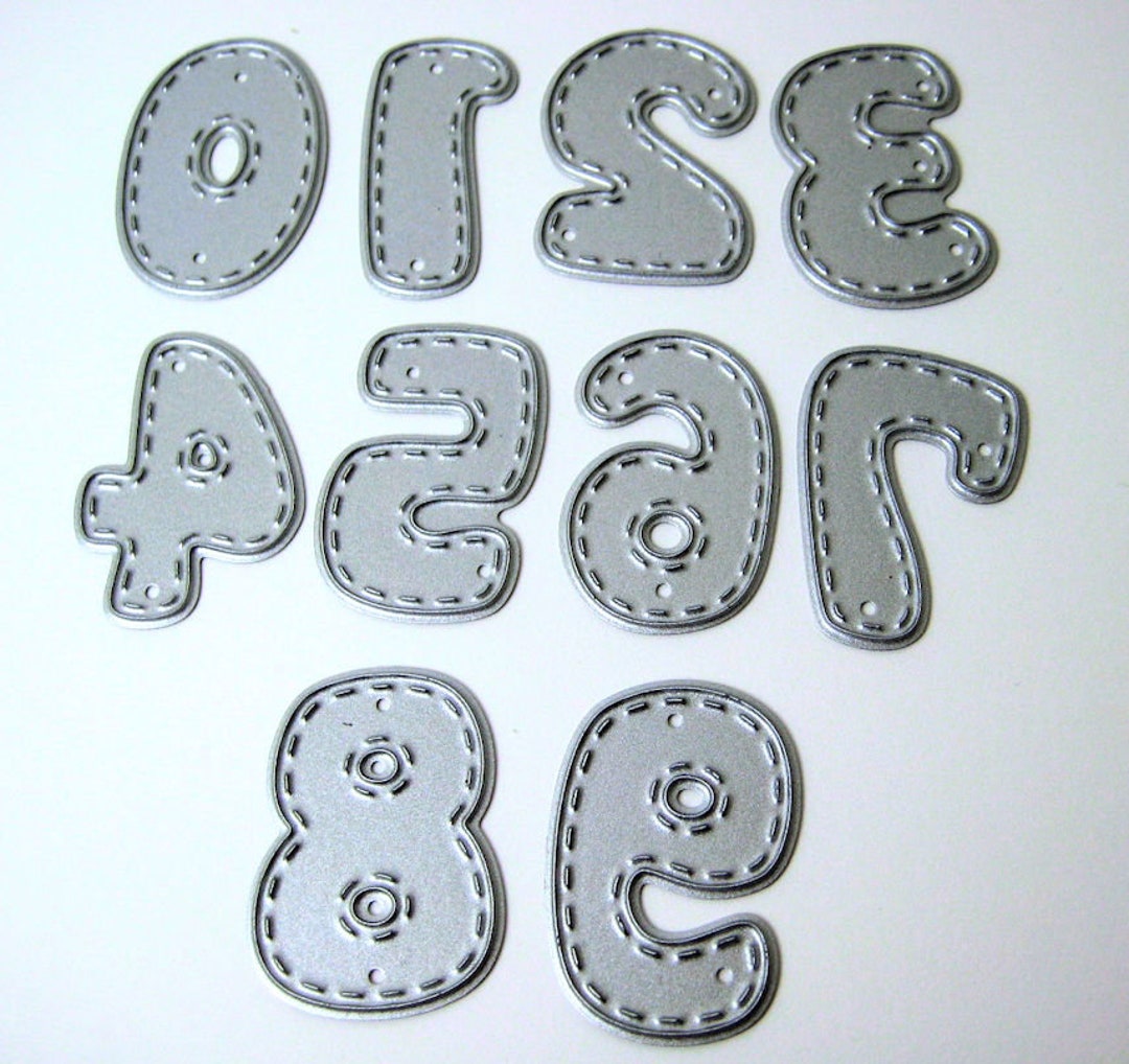 Numbers With Stitched Edge Metal Cutting Die Style - Etsy