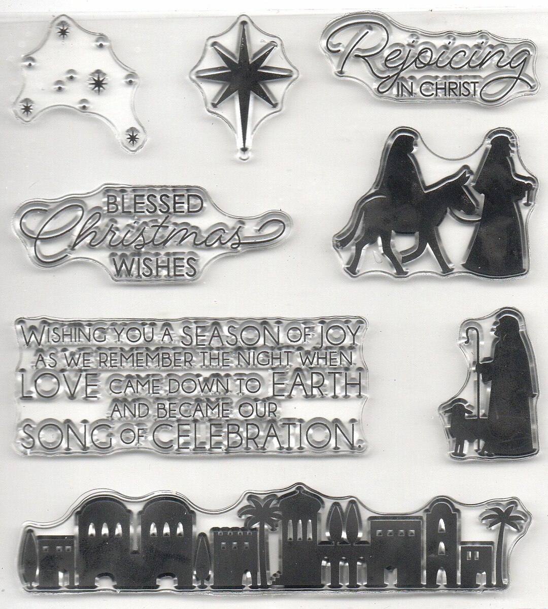 MEDIUM SIZE Bethlehem, Joseph Mary, Shepard, Star Sentiment Clear ...