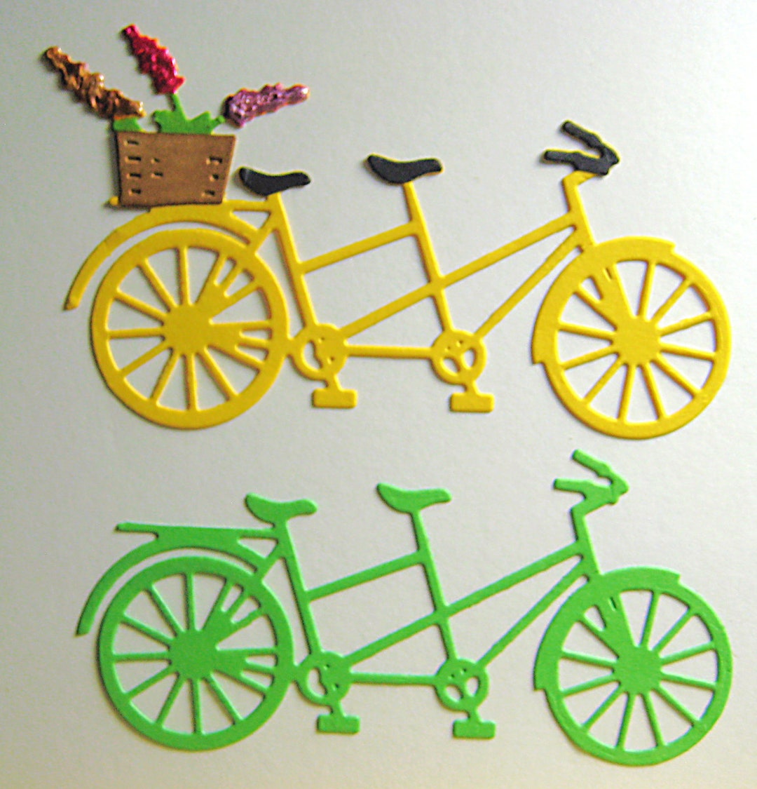 Tandem Bike With Basket Cutting Die - Etsy