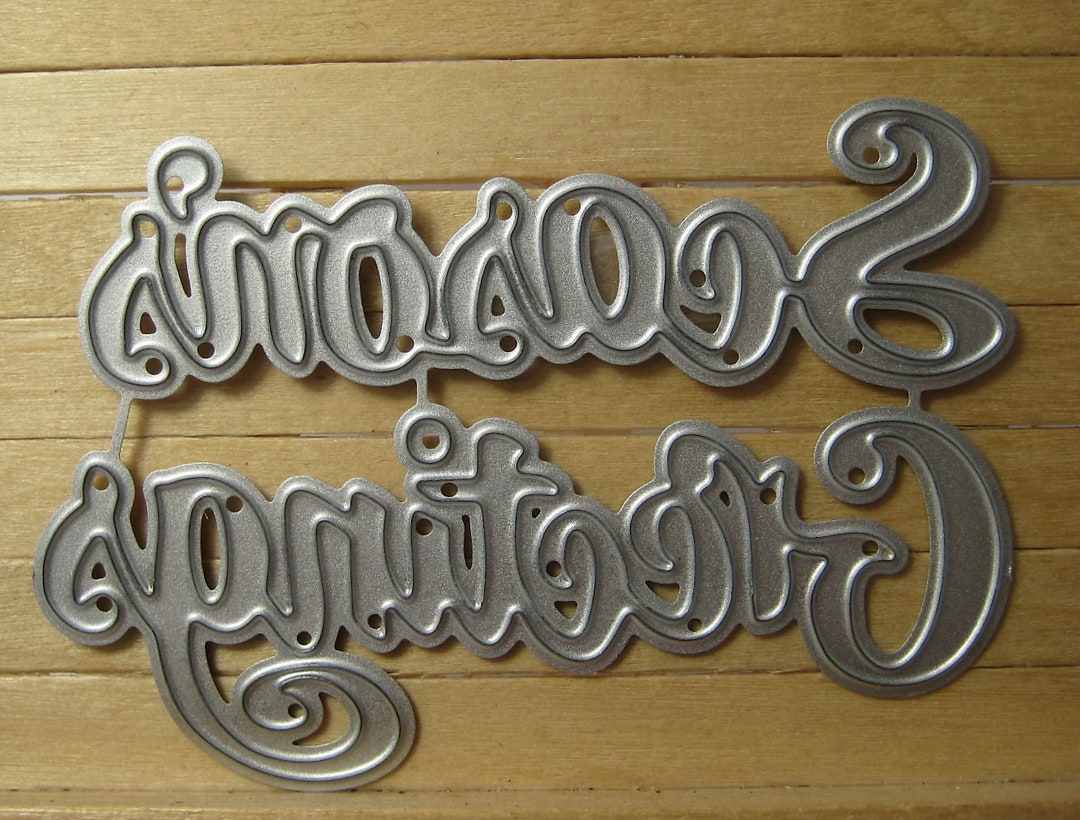 ONLY 2 LEFT Season's Greetings Metal Cutting Die Holiday Word - Etsy