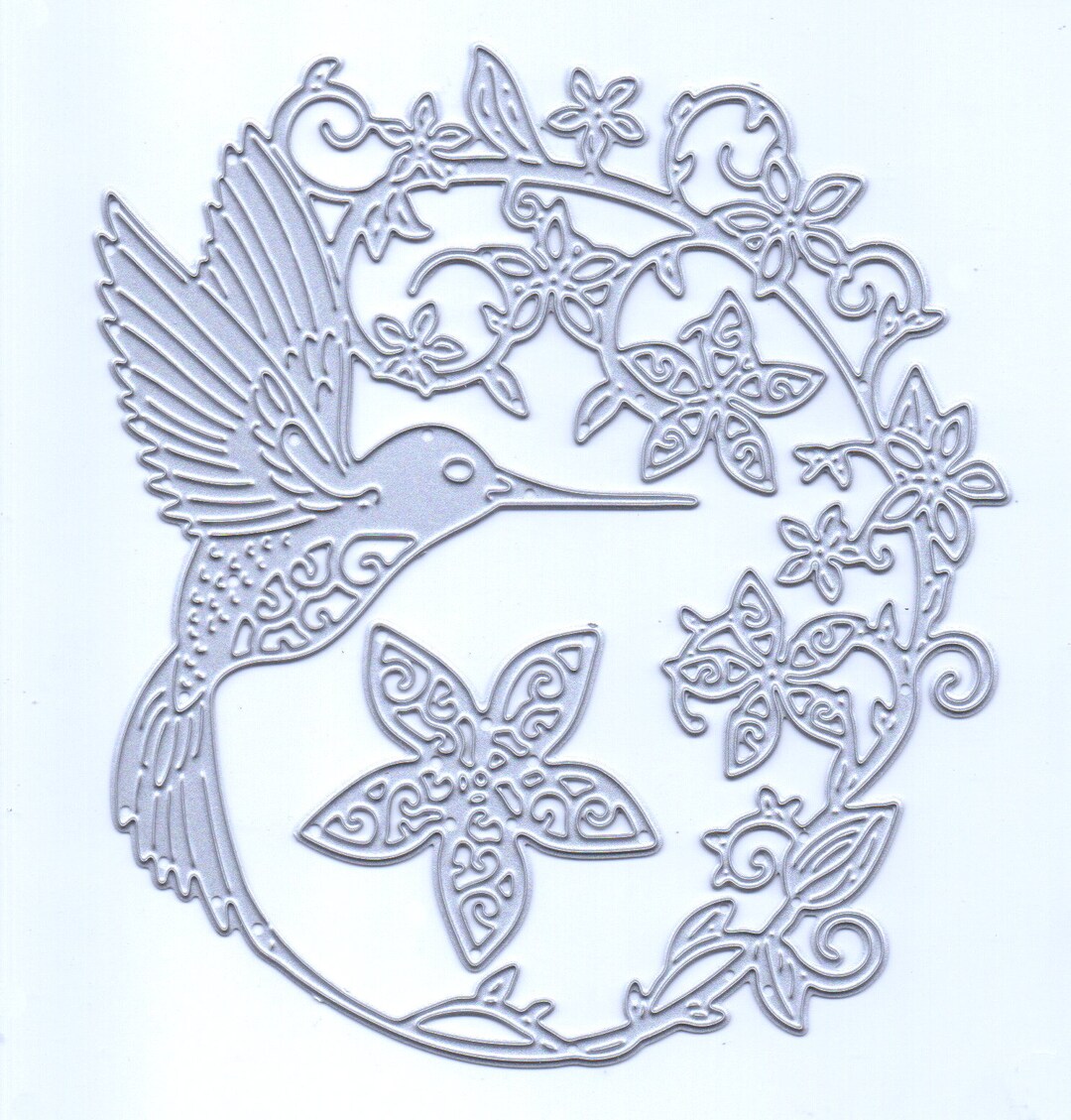 Large Hummingbird and Flowers Cutting Die - Etsy