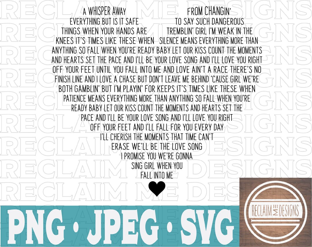 Fall Into Me Heart Shaped SVG,PNG, and JPEG File - Etsy