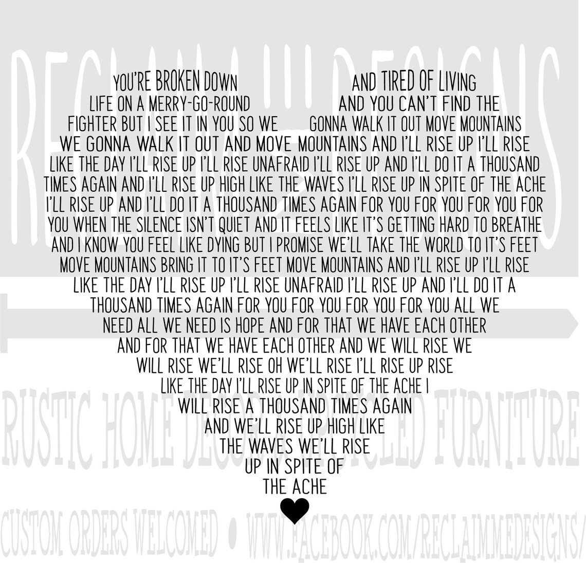 Rise up Heart Shaped SVGPNG and JPEG File | Etsy