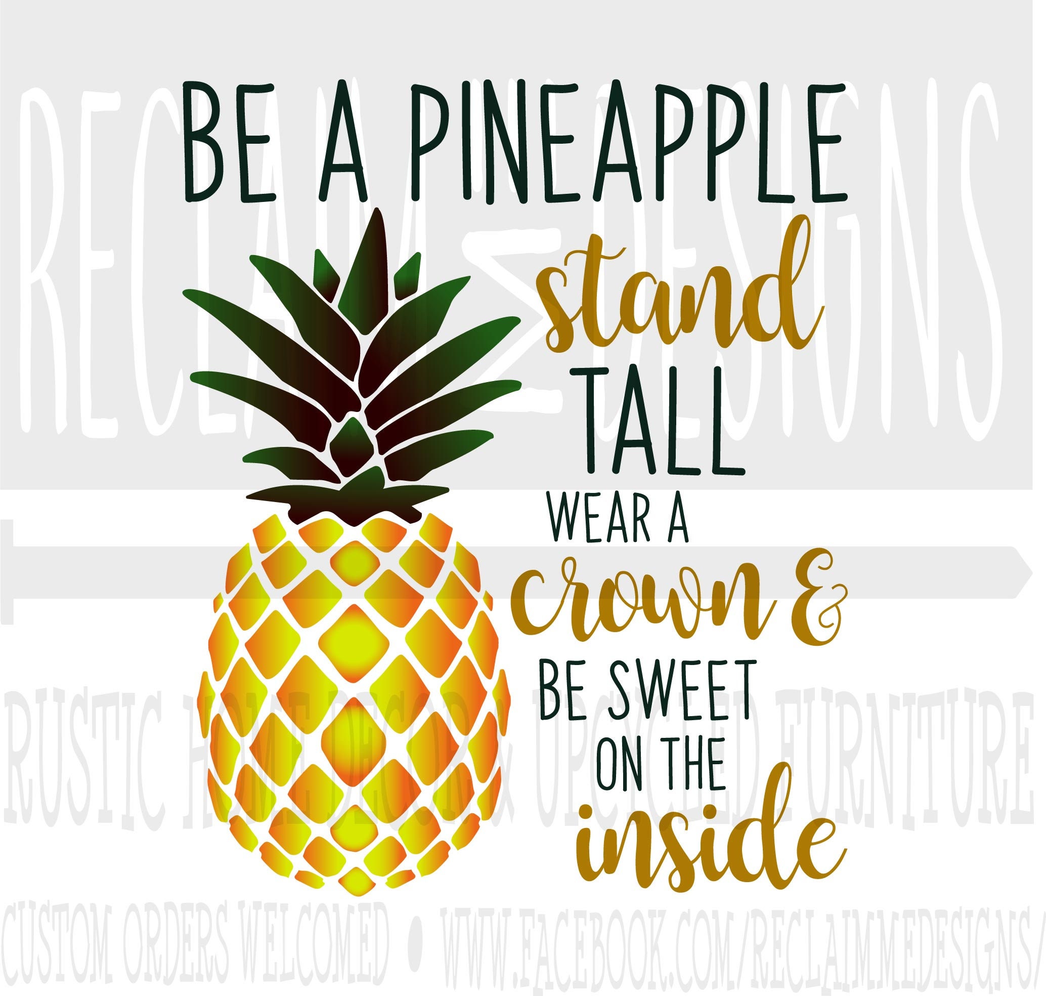 Be a Pineapple PNG File for Sublimation | Etsy